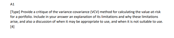 Solved A1 [Type] Provide a critique of the | Chegg.com