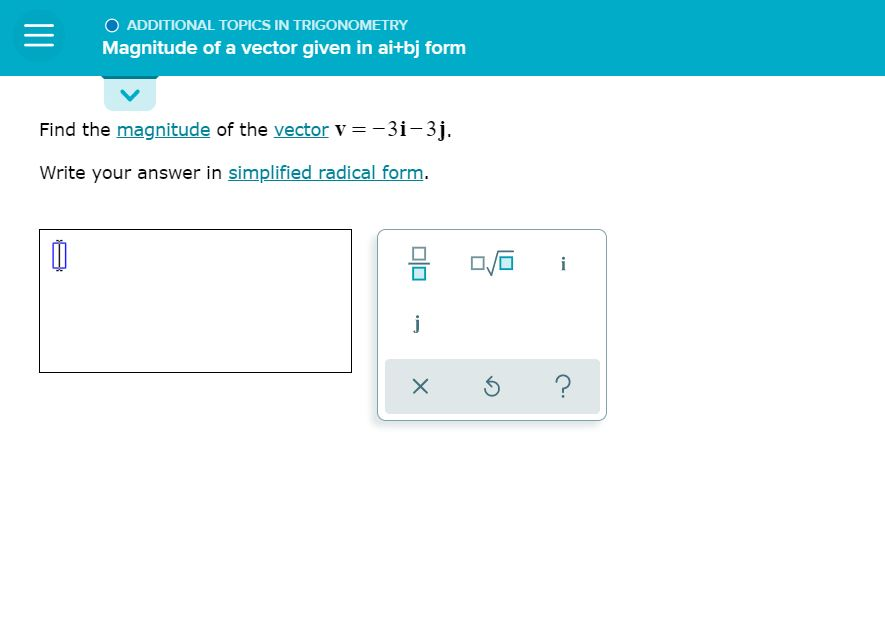 Solved O ADDITIONAL TOPICS IN TRIGONOMETRY Magnitude of a | Chegg.com