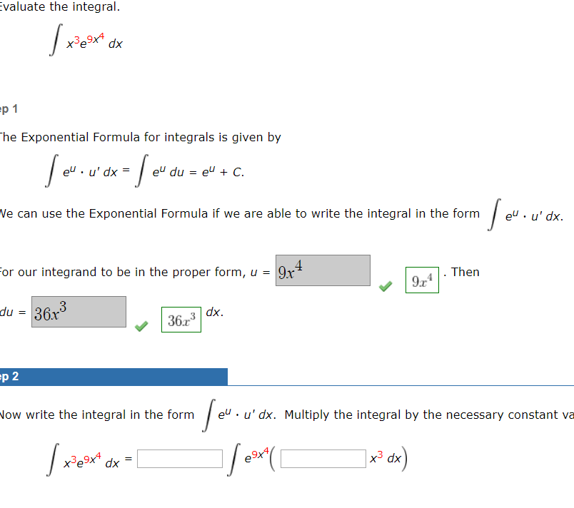 Solved Evaluate the integral. x²ex dx Ep 1 The Exponential | Chegg.com