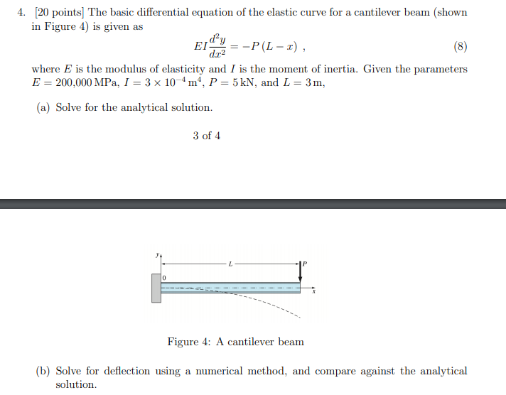 Solved 4. [20 points) The basic differential equation of the | Chegg.com