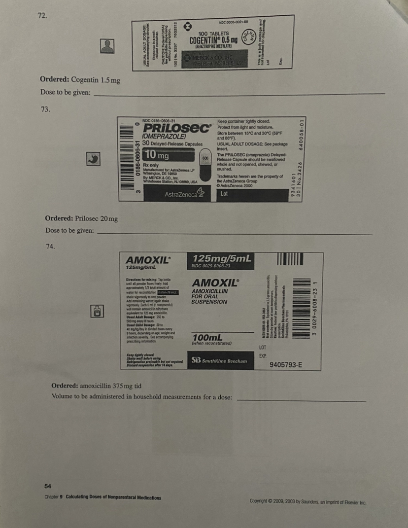 Solved Ordered: amoxicillin 375mg tid Volume to be | Chegg.com