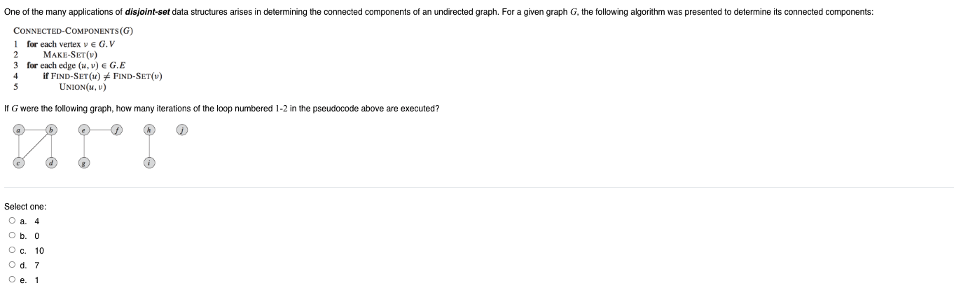 Solved One of the many applications of disjoint-set data | Chegg.com