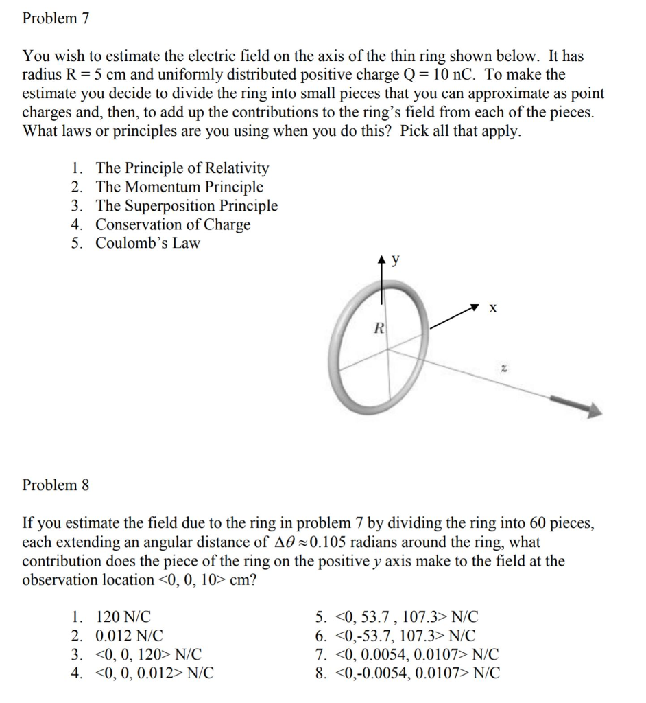 Solved Problem You wish to estimate the electric field on | Chegg.com