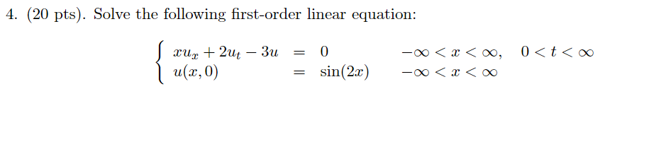 Solved 4. (20 pts). Solve the following first-order linear | Chegg.com
