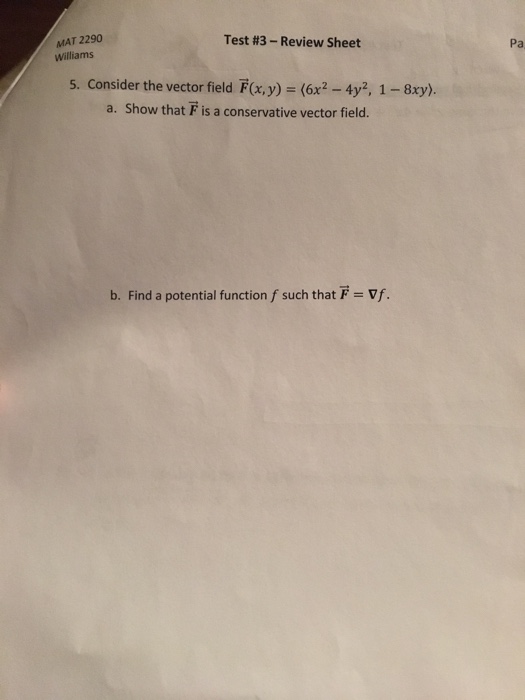 Solved Consider the vector field F vector(x y) = (6x^2 - | Chegg.com