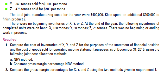 Solved 15-24 Alternative methods of joint cost allocation, | Chegg.com