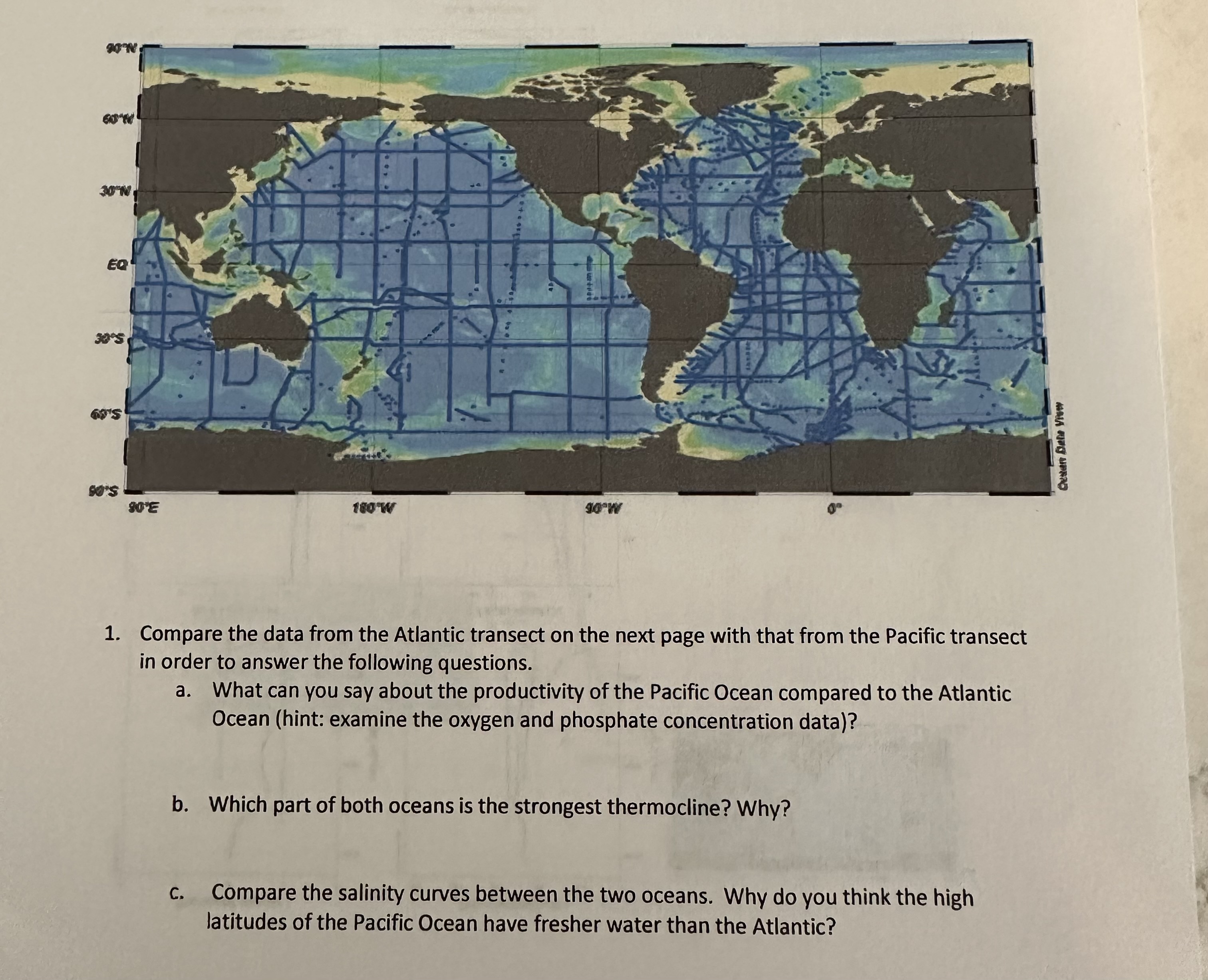 Solved Compare the data from the Atlantic transect on the | Chegg.com