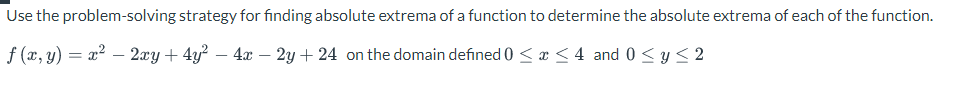 Solved Use the problem-solving strategy for finding absolute | Chegg.com