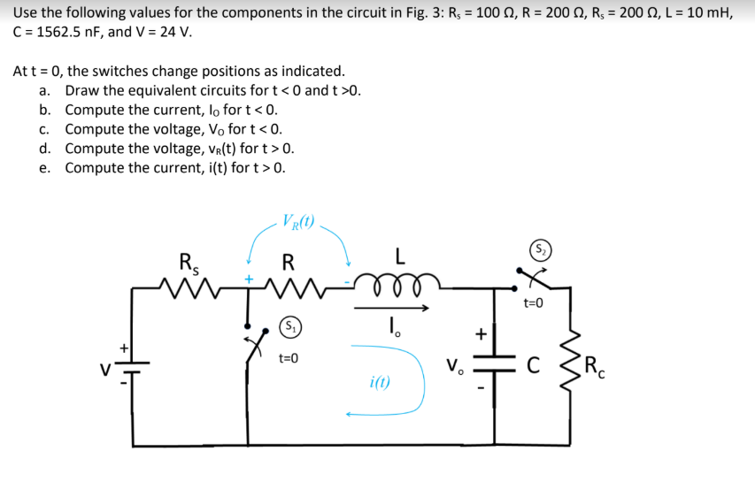 Solved Use the following values for the components in the | Chegg.com