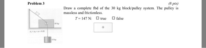 Solved Problem 3 8 pts) Draw a complete fbd of the 30 kg | Chegg.com