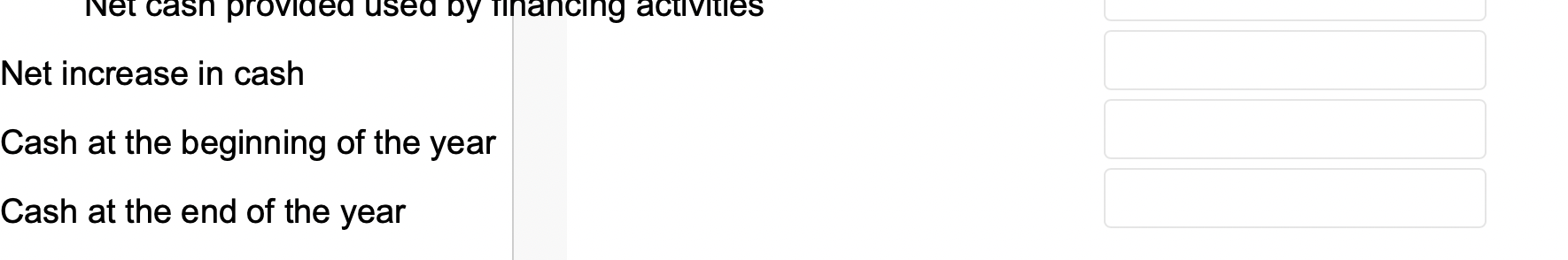 Solved Statement of cash flows Below is the financial | Chegg.com