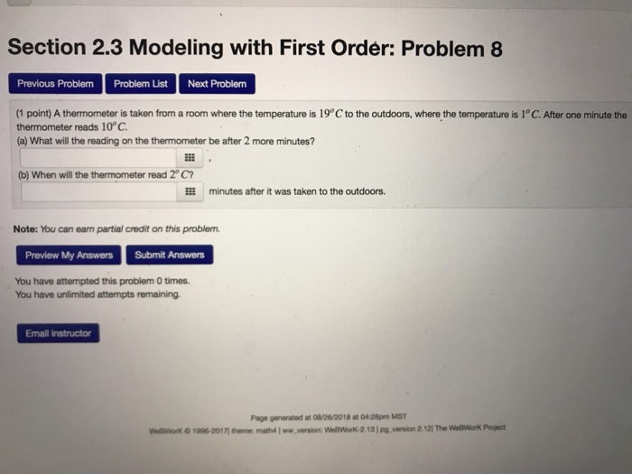 Solved Section 2 3 Modeling With First Order Problem 8