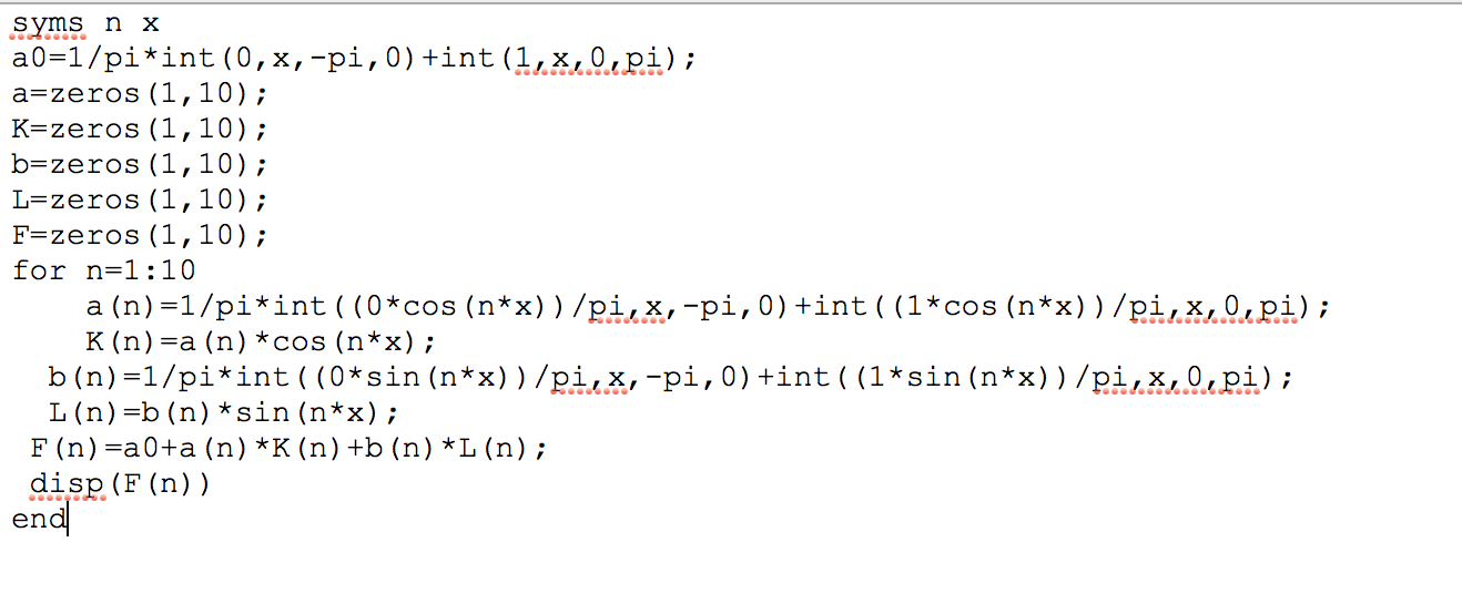 Solved This is a code I wrote in MatLab: syms n | Chegg.com