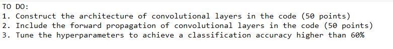 Solved TO DO: 1. Construct the architecture of convolutional | Chegg.com