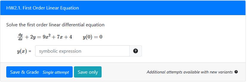 Solved Solve the first order linear differential equation | Chegg.com