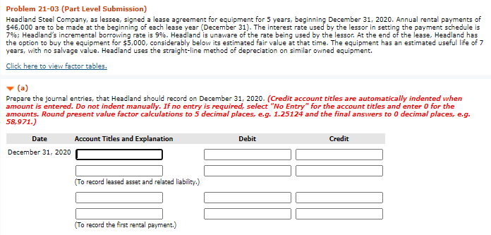 Solved Problem 21-03 (Part Level Submission) Headland Steel | Chegg.com