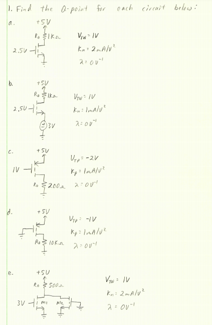Solved Find THE Q-POINT FOR THE CIRCUITS BELOW (ID, VDS | Chegg.com