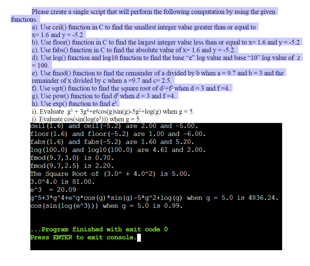 Solved = 100. Please create a single script that will | Chegg.com