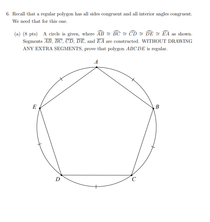 Solved 6. Recall that a regular polygon has all sides | Chegg.com