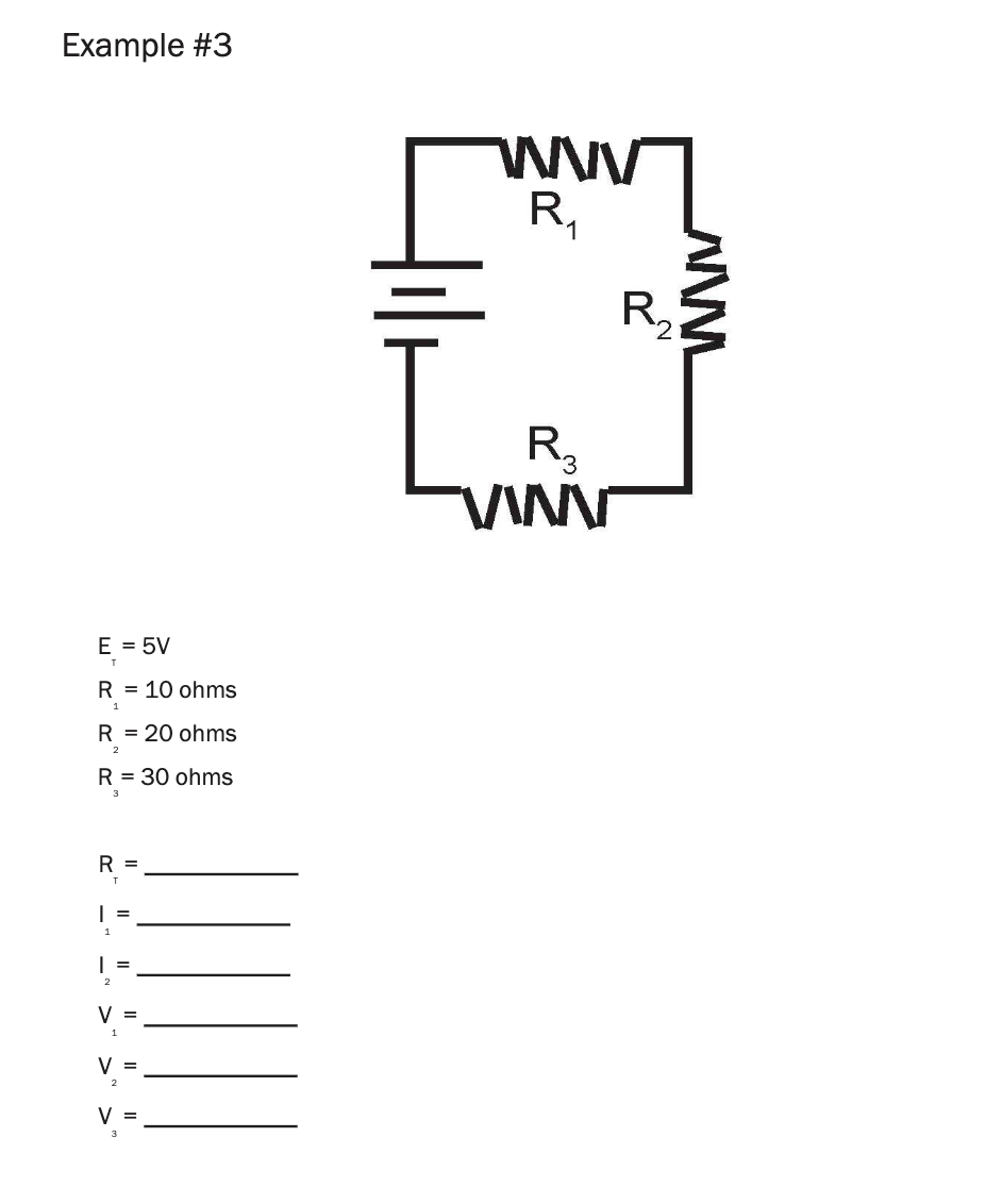 Solved Example #3ET=5VR1=10 ﻿ohms R2=20 ﻿ohms R3=30 ﻿ohms | Chegg.com