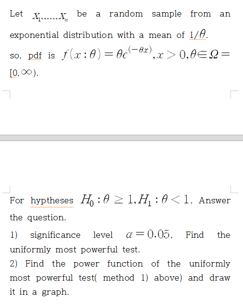 Solved Let X1,,,,Xn be a random sample from an exponential | Chegg.com