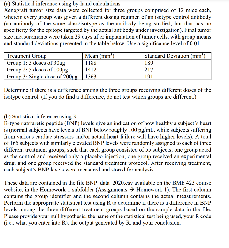 Solved (a) Statistical inference using by-hand calculations | Chegg.com