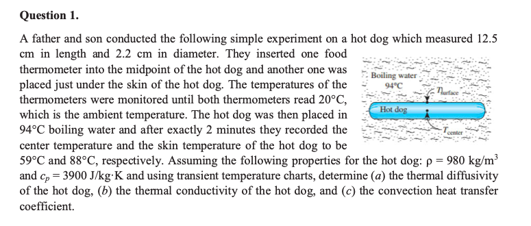 Solved 94°C Question 1. A father and son conducted the | Chegg.com