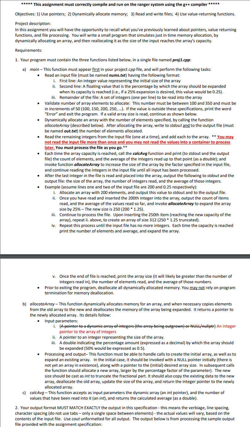 Solved ***** This assignment must correctly compile and run | Chegg.com