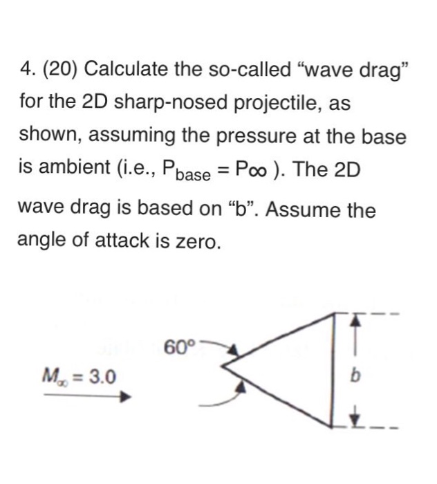 Solved 4. (20) Calculate the so-called "wave drag" for the | Chegg.com