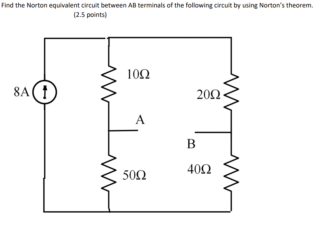 Solved Find the Norton equivalent circuit between AB | Chegg.com