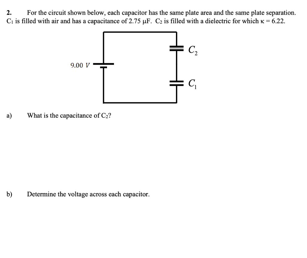 Solved 2. For the circuit shown below, each capacitor has | Chegg.com