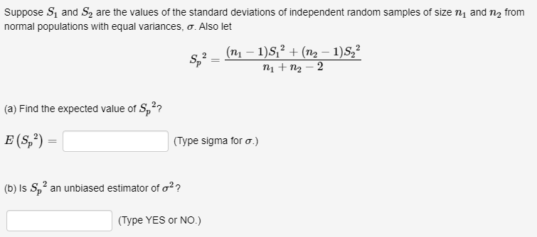 Solved Suppose S, and S, are the values of the standard | Chegg.com