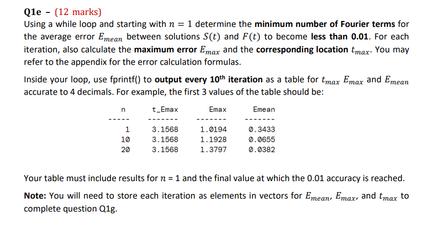 Q1−−(12 marks ) Using a while loop and starting with | Chegg.com