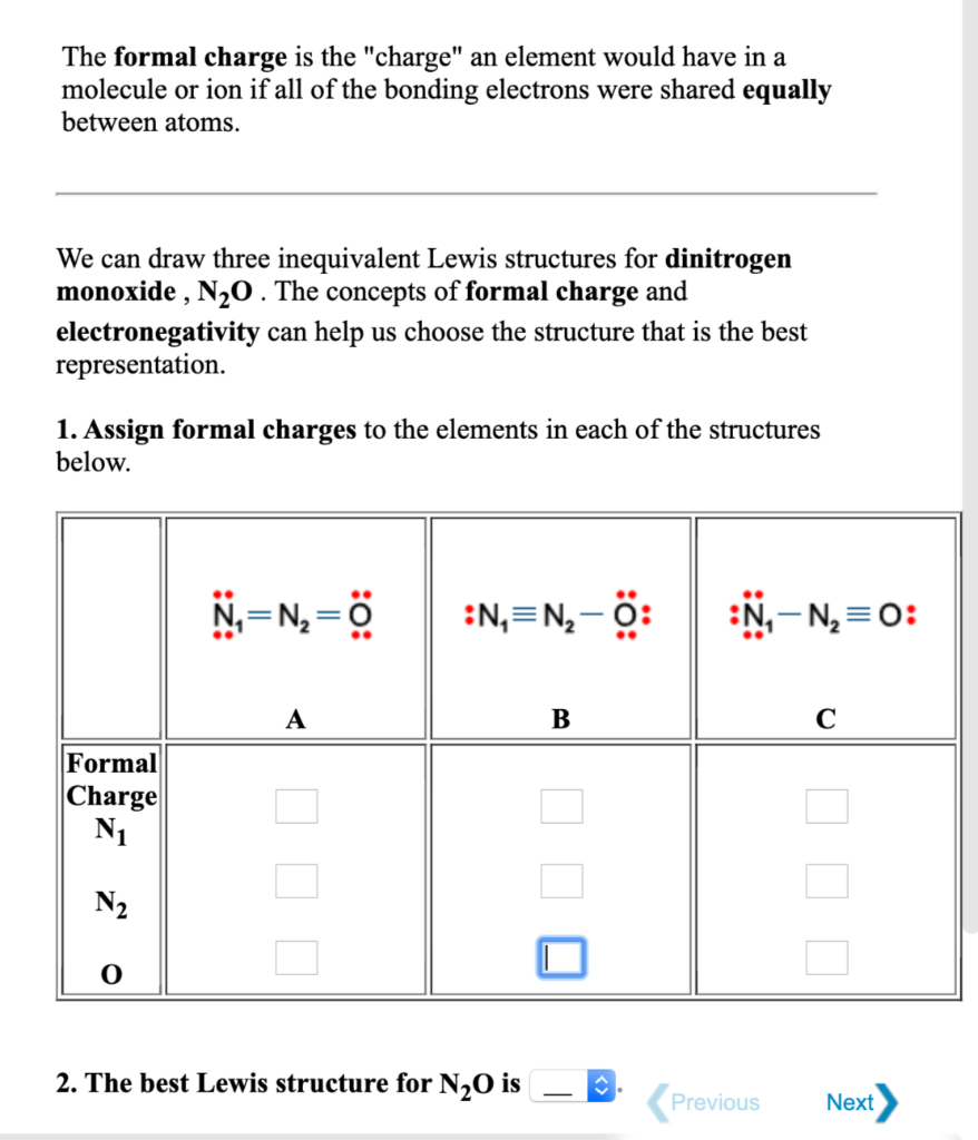 Solved The formal charge is the "charge" an element would | Chegg.com