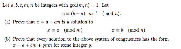 Solved Let a, b, c, m, n be integers with ged(m, n) = 1. Let | Chegg.com