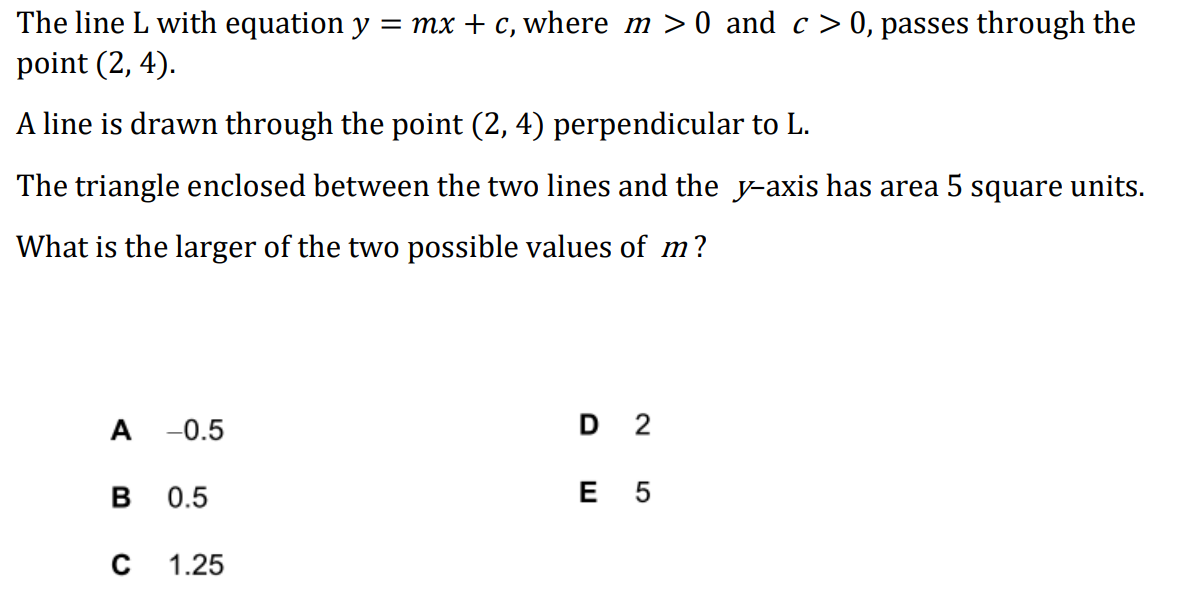 Solved The line L with equation y = mx + C, where m >0 and c | Chegg.com