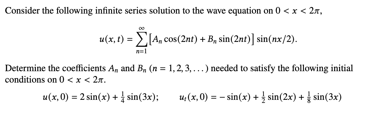 Solved Consider the following infinite series solution to | Chegg.com