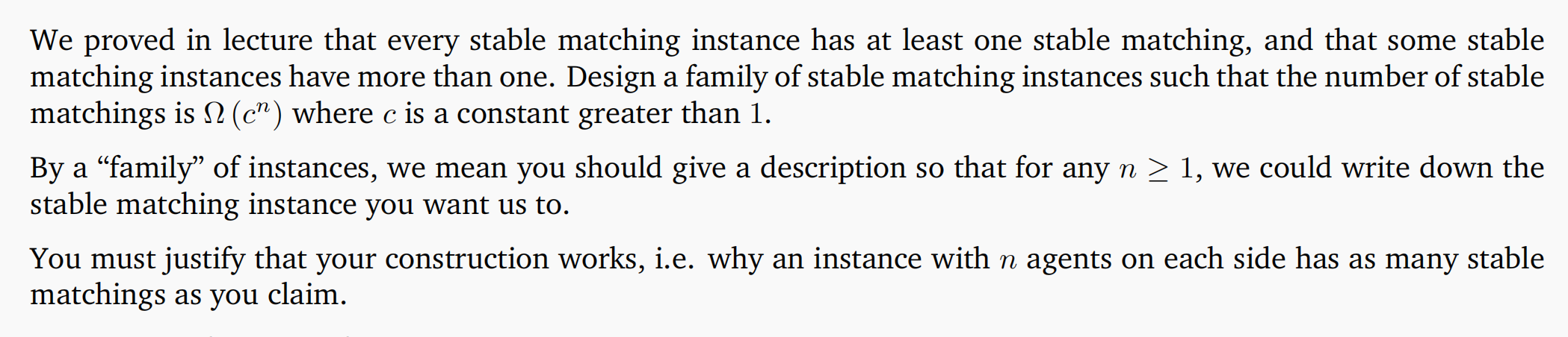 Solved We proved in lecture that every stable matching | Chegg.com