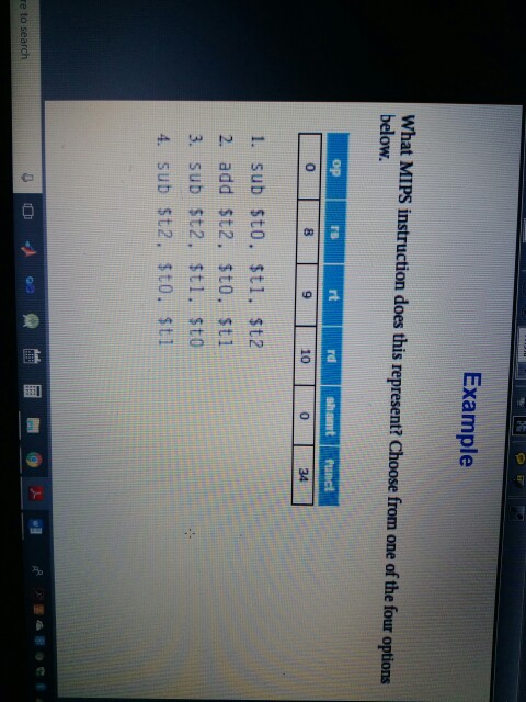 Solved Example What Mips Instruction Does This Represent 
