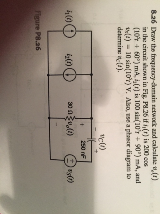 Solved 8.26 Draw the frequency-domain network and calculate | Chegg.com