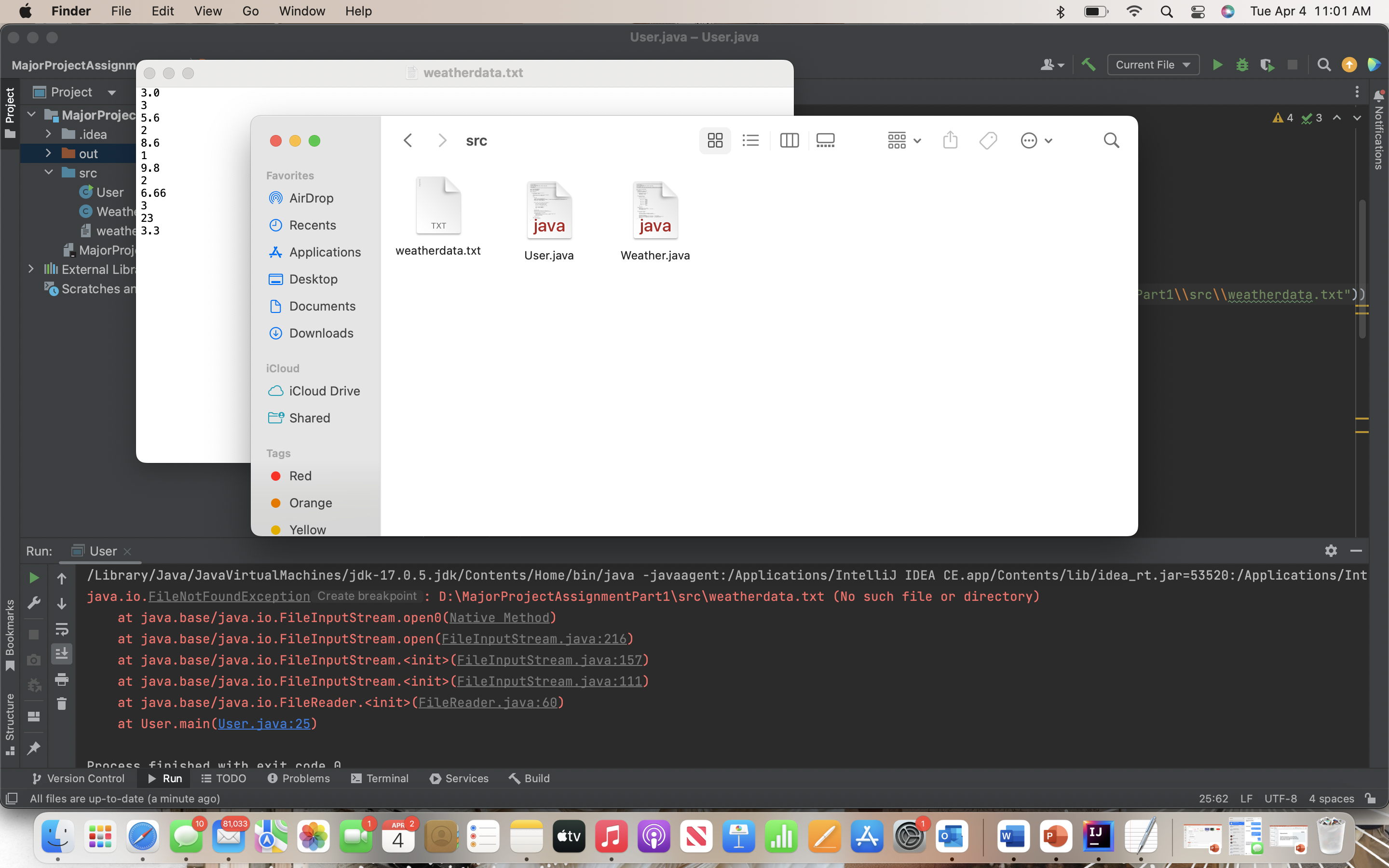 User.java - User.java MajorProjectAssignmentPart1 | Chegg.com