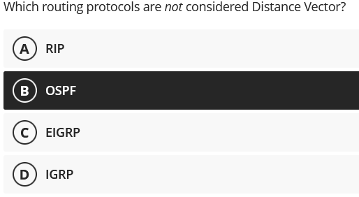 Solved Which routing protocols are not considered Distance | Chegg.com