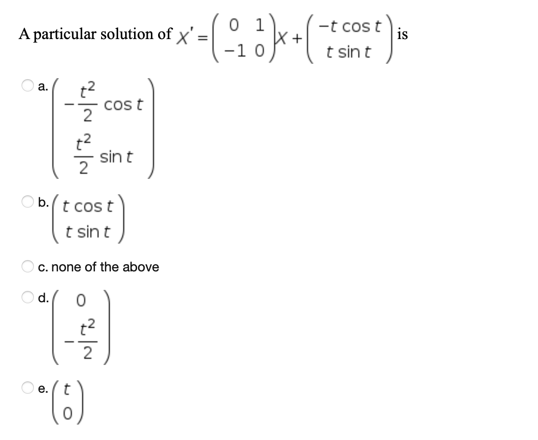 Solved A particular solution of | Chegg.com