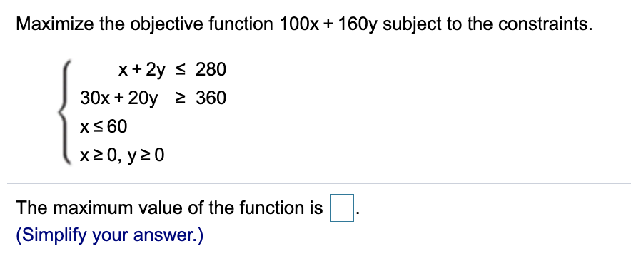 Solved Maximize The Objective Function 2x 5y Subject To