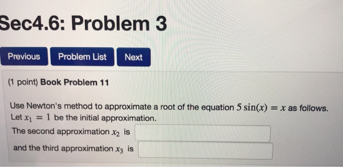 Solved Sec4.6: Problem 1 Previous Problem List Next (1 | Chegg.com