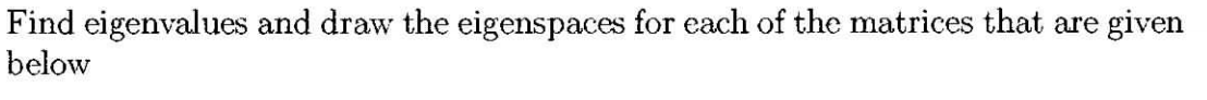 Solved Find eigenvalues and draw the eigenspaces for each of | Chegg.com