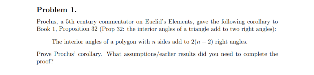 Solved Proclus, a 5th century commentator on Euclid’s | Chegg.com