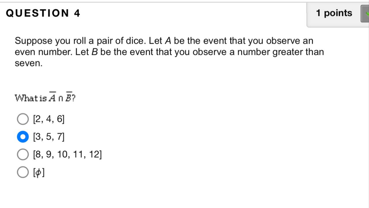 Solved Suppose you roll a pair of dice. Let A be the event | Chegg.com