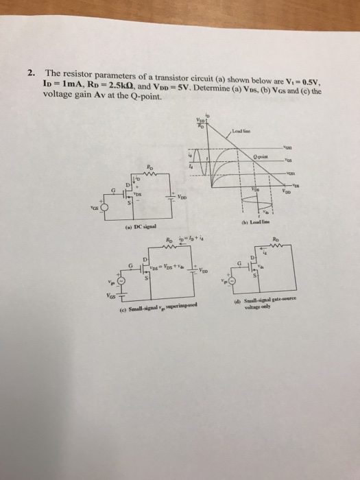 Solved 2. The resistor parameters of a transistor circuit | Chegg.com