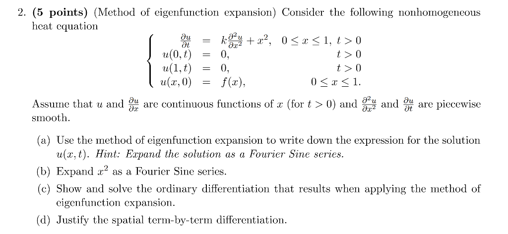 Solved Partial Differential Equations: (a) Use the Method | Chegg.com